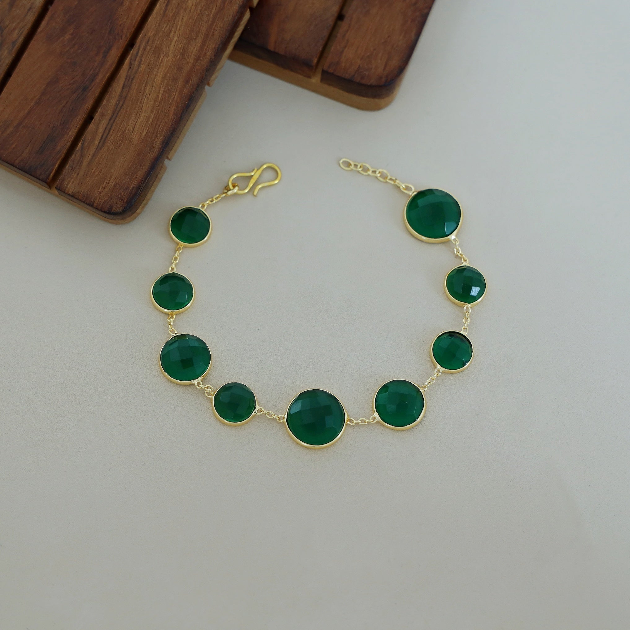 Elise Golden Glossy Bracelet – Adore By Priyanka