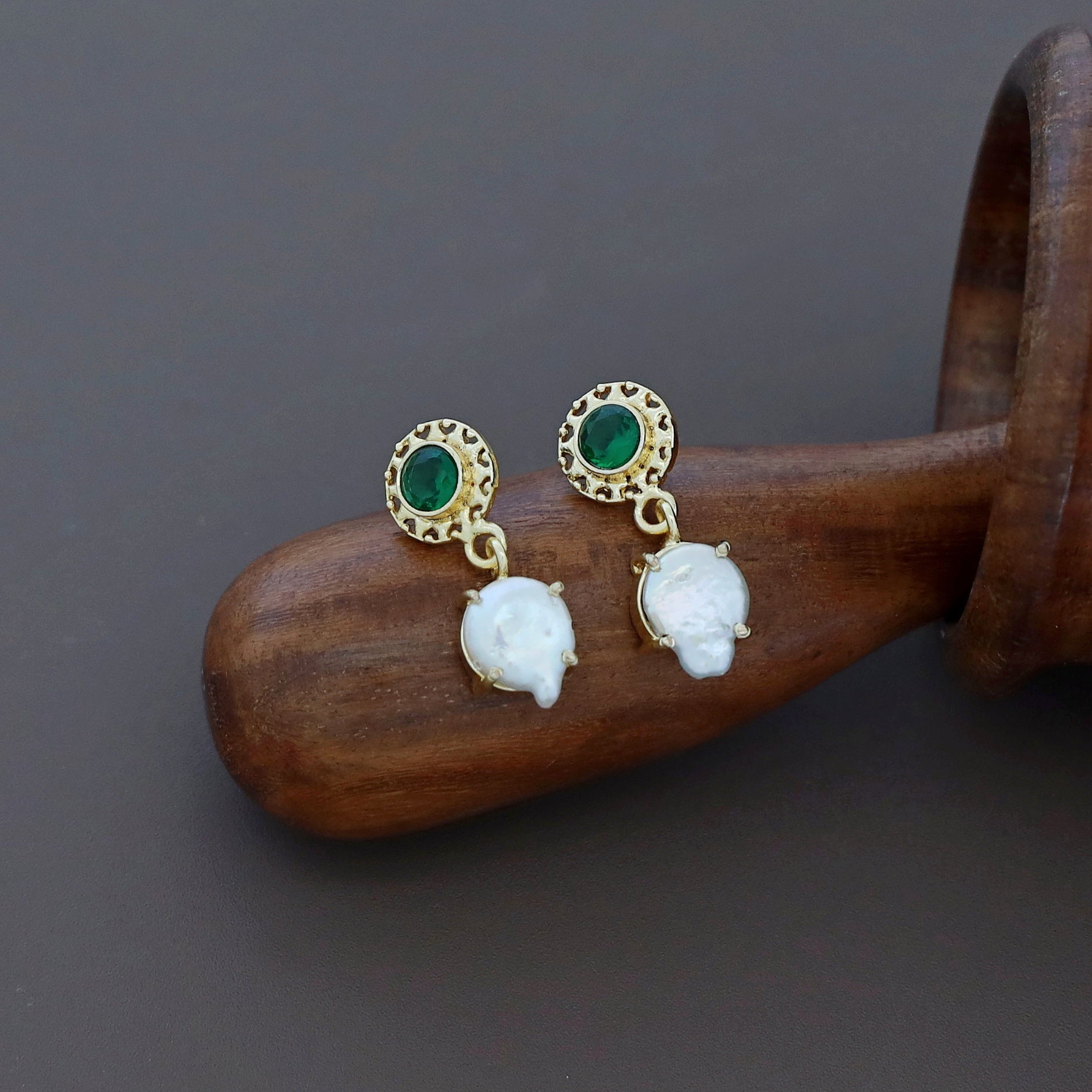 Ariah Baroque Glossy Stone Earring – Adore By Priyanka
