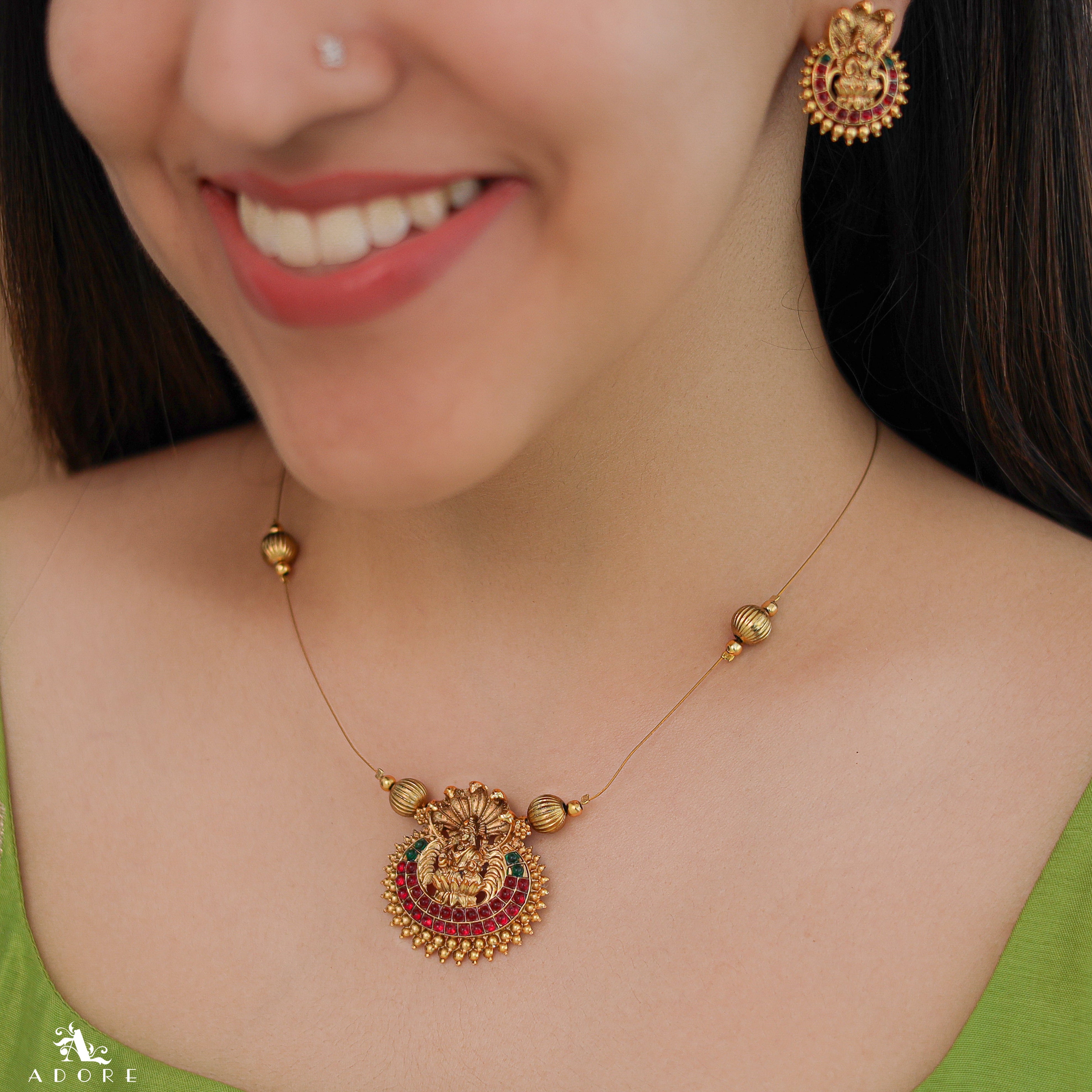 Naga Lakshmi Pendant String Neckpiece – Adore By Priyanka