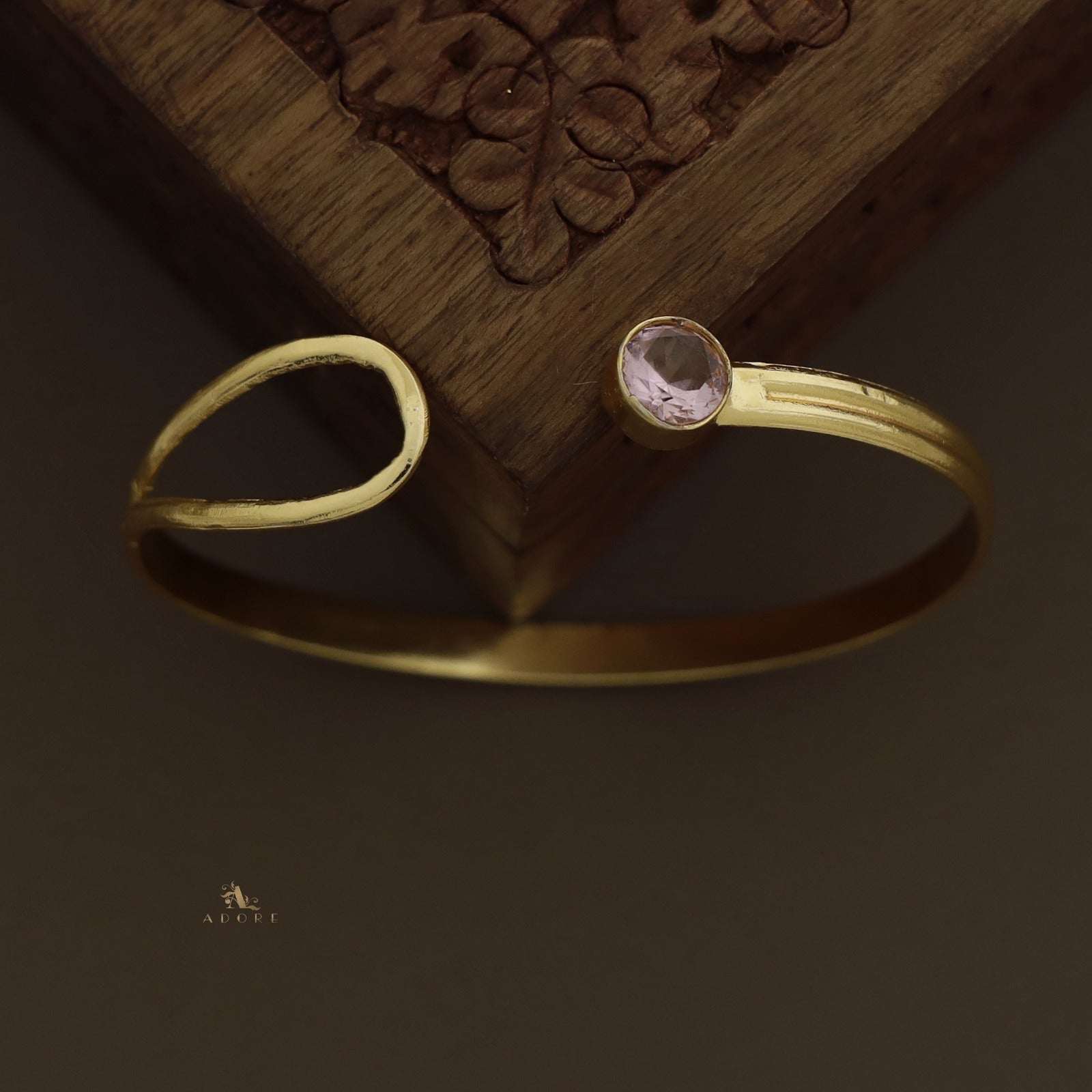 Marigold Round Glossy Stone Bangle – Adore By Priyanka