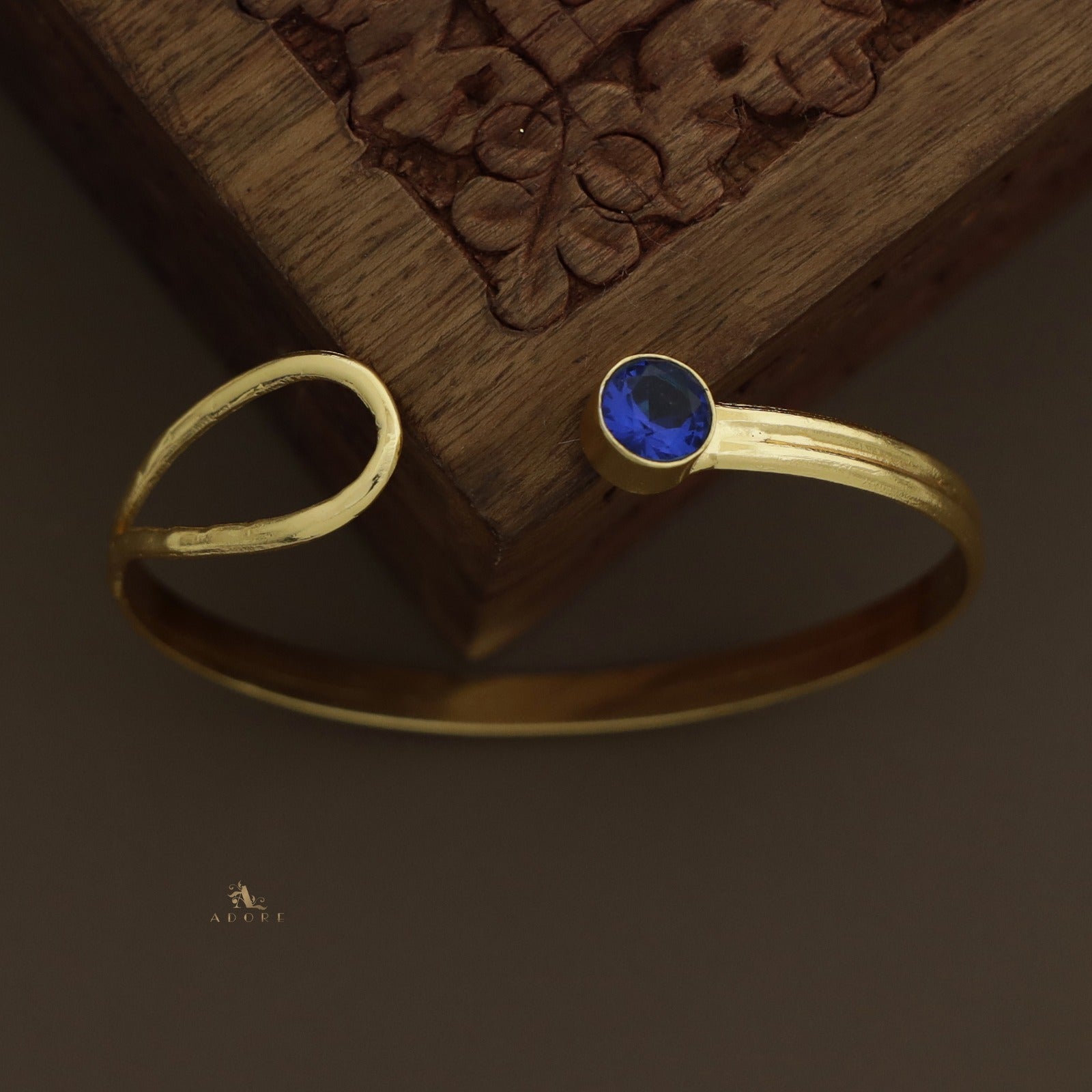 Marigold Round Glossy Stone Bangle – Adore By Priyanka