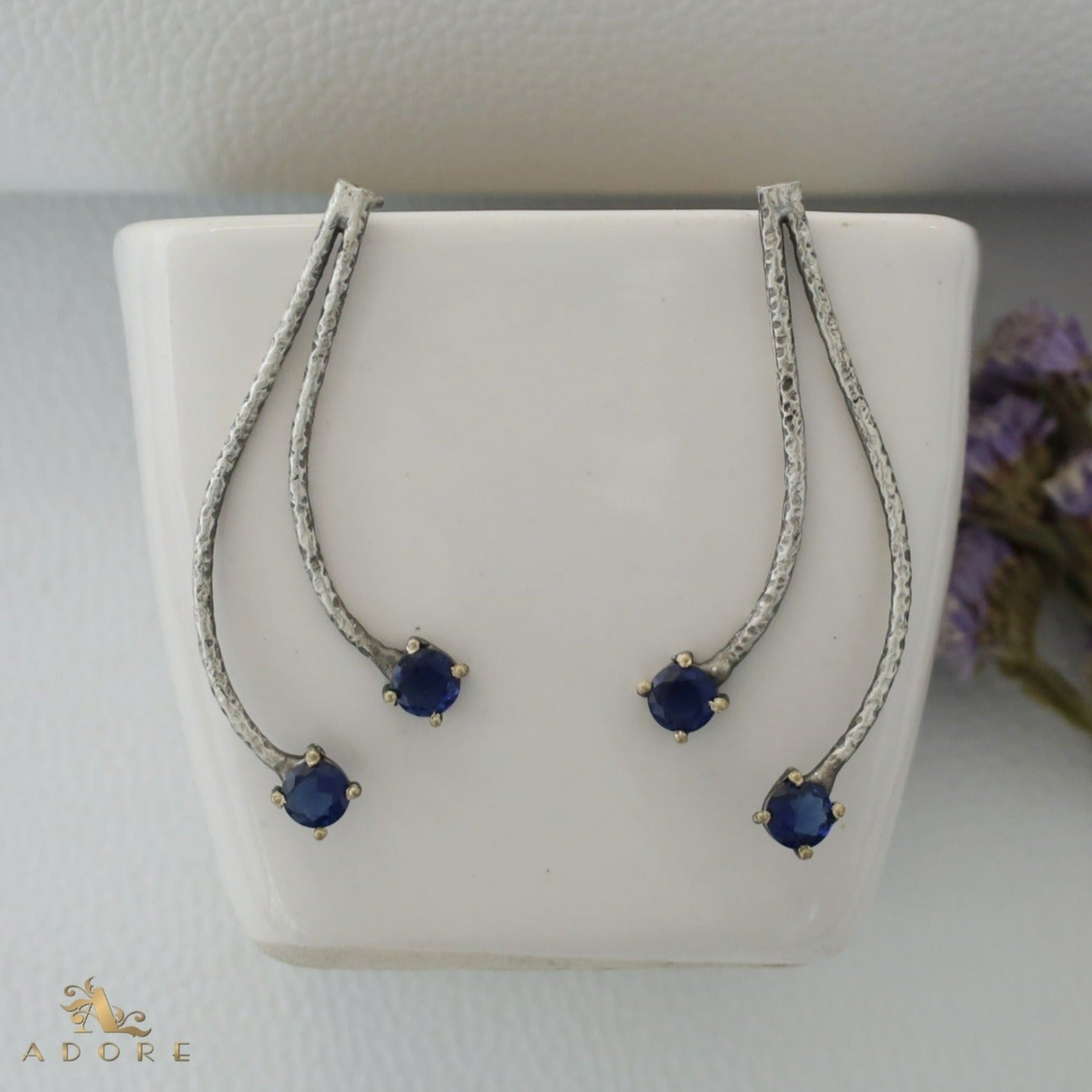 Antique Textured Curvy Dual Glossy Earring ( Rust Finish ) – Adore By ...