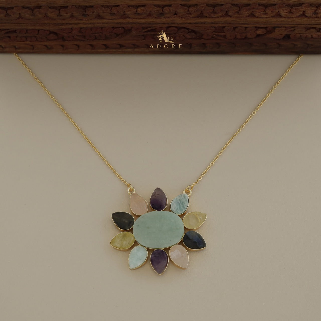 Pema Flower Raw Stone Neckpiece – Adore By Priyanka